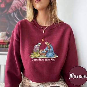 Nativity Scene Sweater, Christian Christmas Sweatshirt, Christmas ...