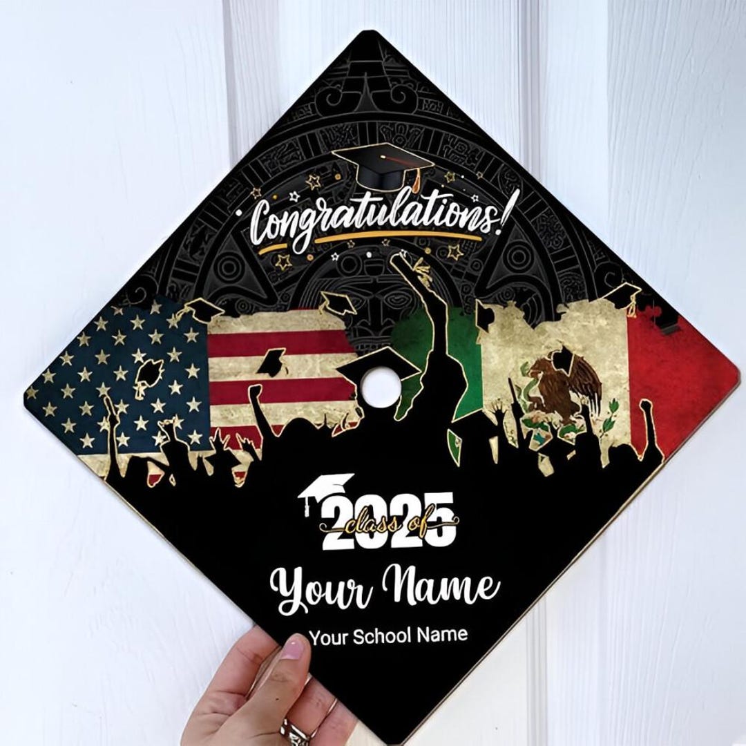 Custom Mexican Flag Graduation Cap Topper 2025,personalized Mexico Grad ...