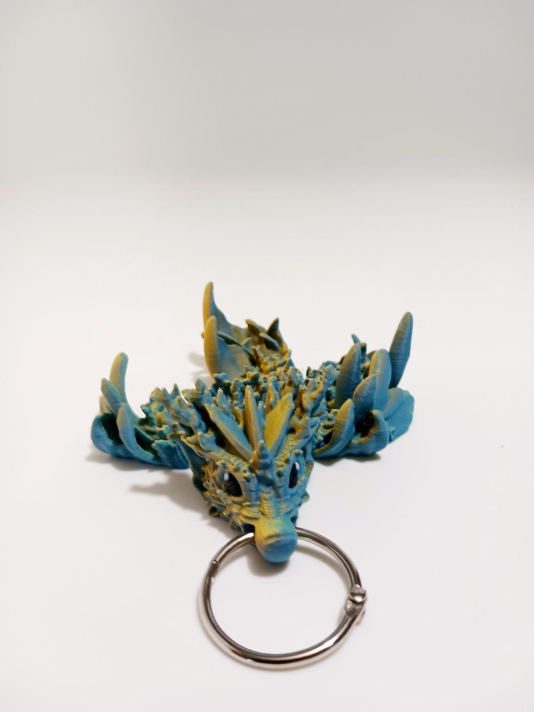 3D Printed Coral Reef Dragon Keychain Unique Marine Fantasy Dragon ...