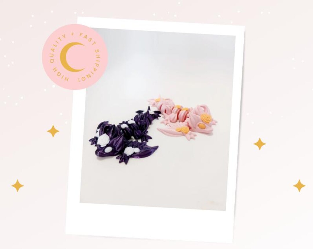 3D Printed Articulating Rose Wyvern – Fantasy Creature Figurine - Etsy