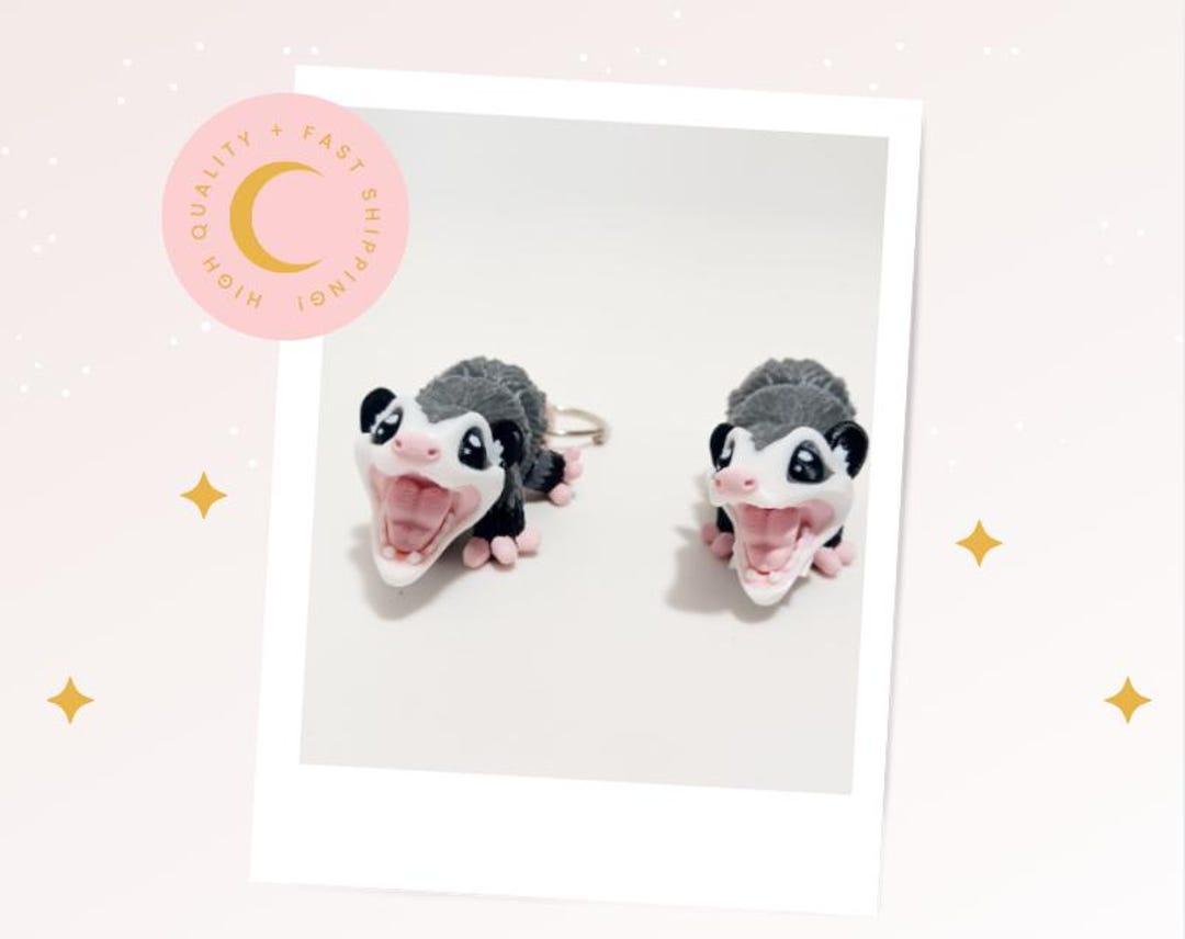 Screaming Opossum, Keychain, Backpack Buddy Articulating, Fidget Toy ...