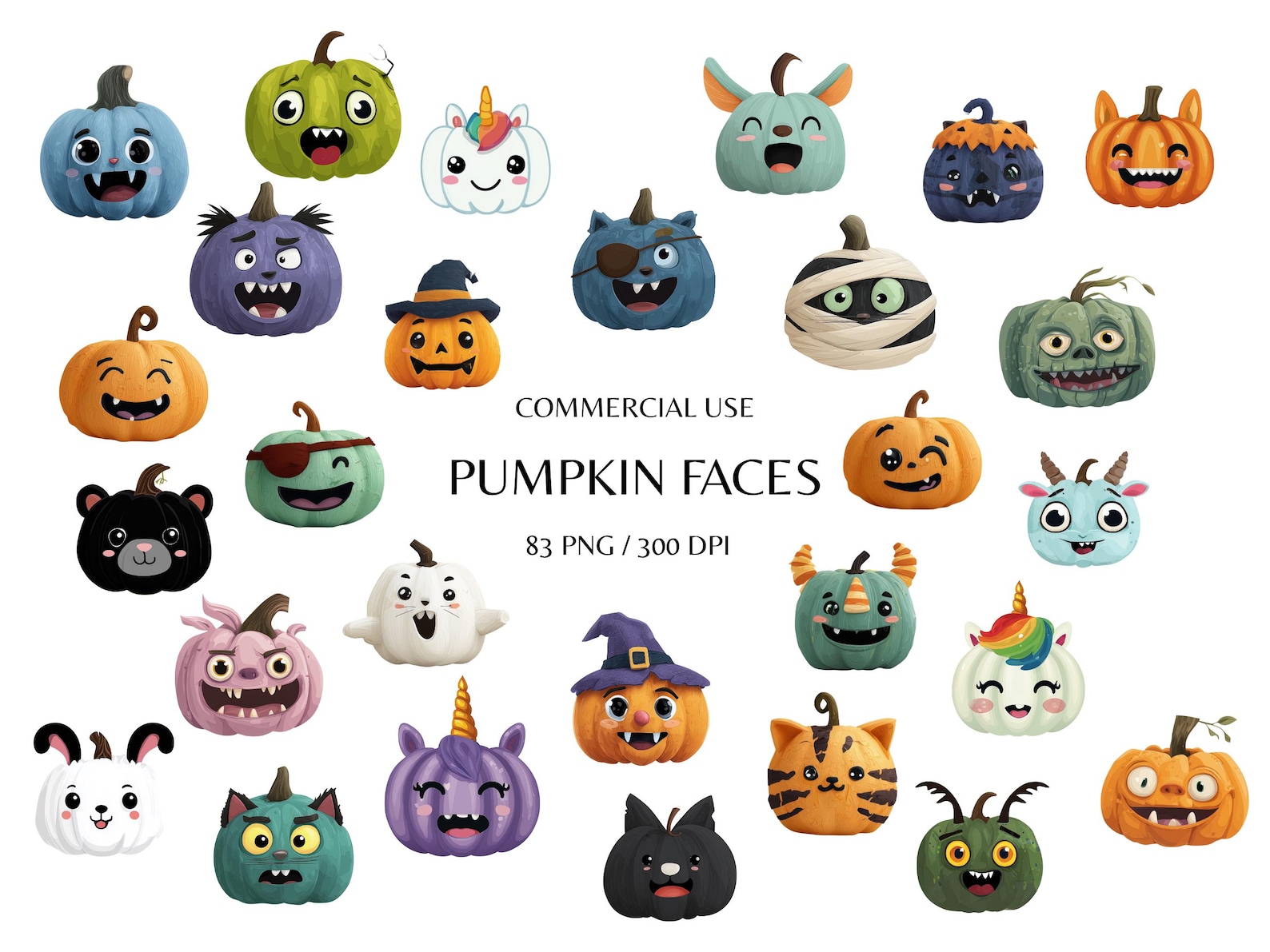 83 Funny Pumpkin Faces Clipart, Cute Halloween Pumpkins, Halloween ...