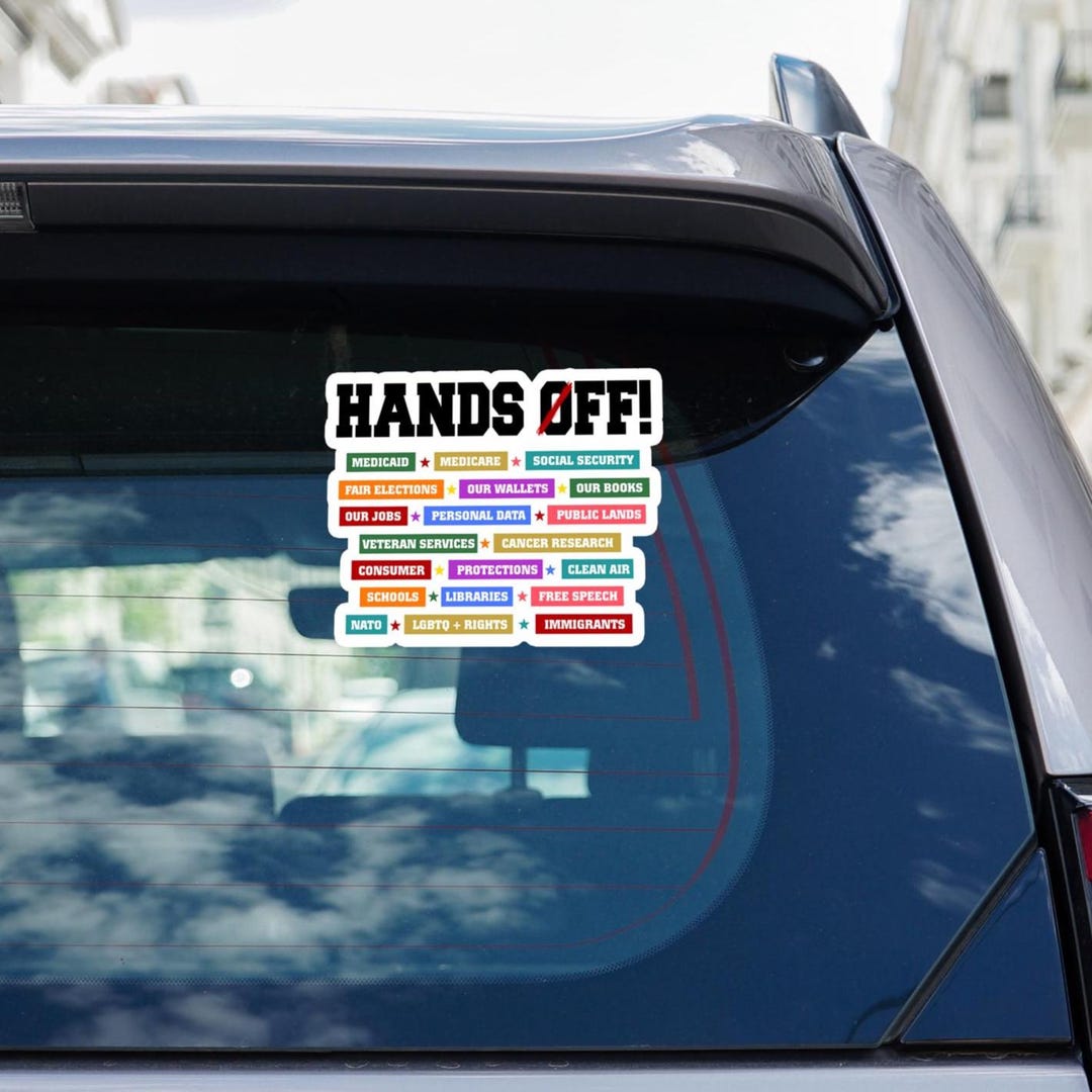Hands off Protest Sticker, Hands off Sticker, Resist Sticker ...