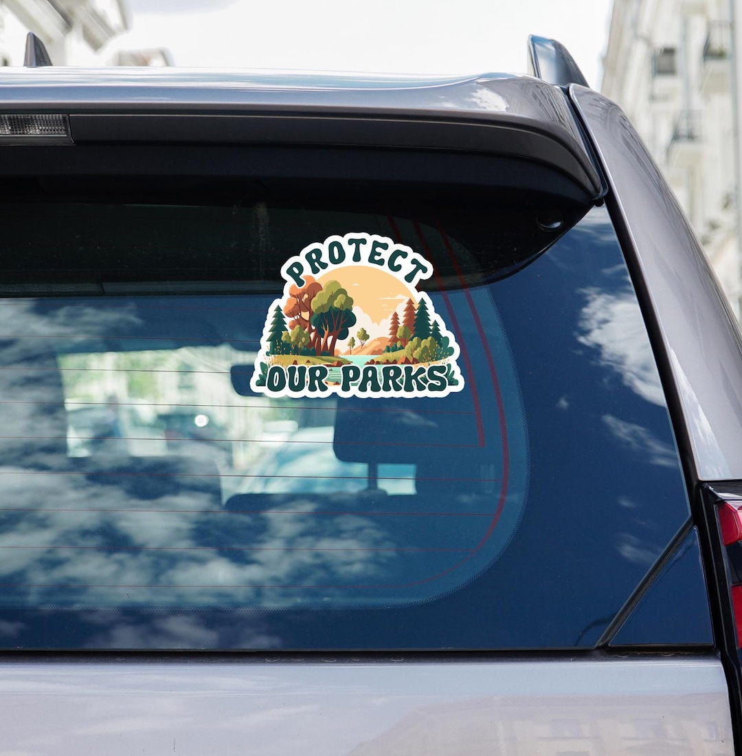 Protect Our National Parks Sticker, Classic Park Entrance Sign Decal ...