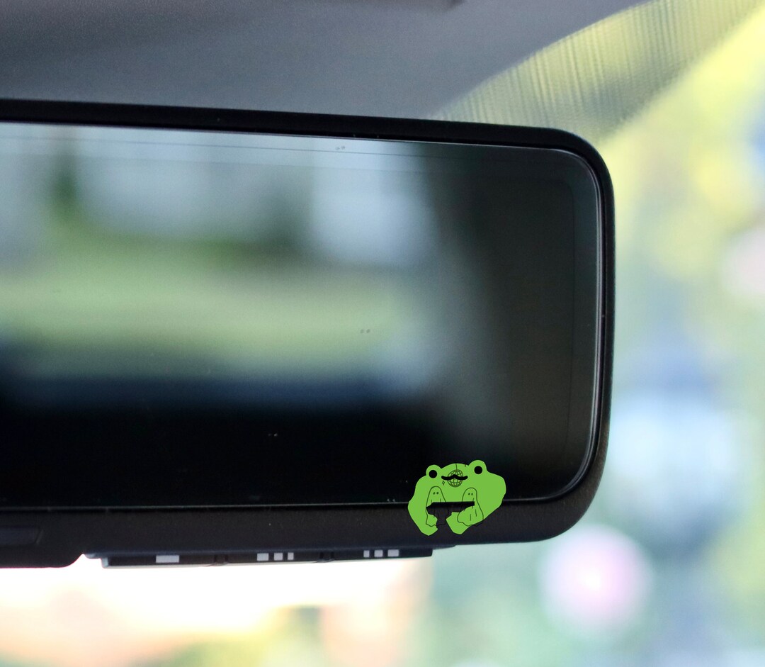 Muscle Frog Decal, Mini Froggy, Peeking Frog, Rearview Mirror Decal ...