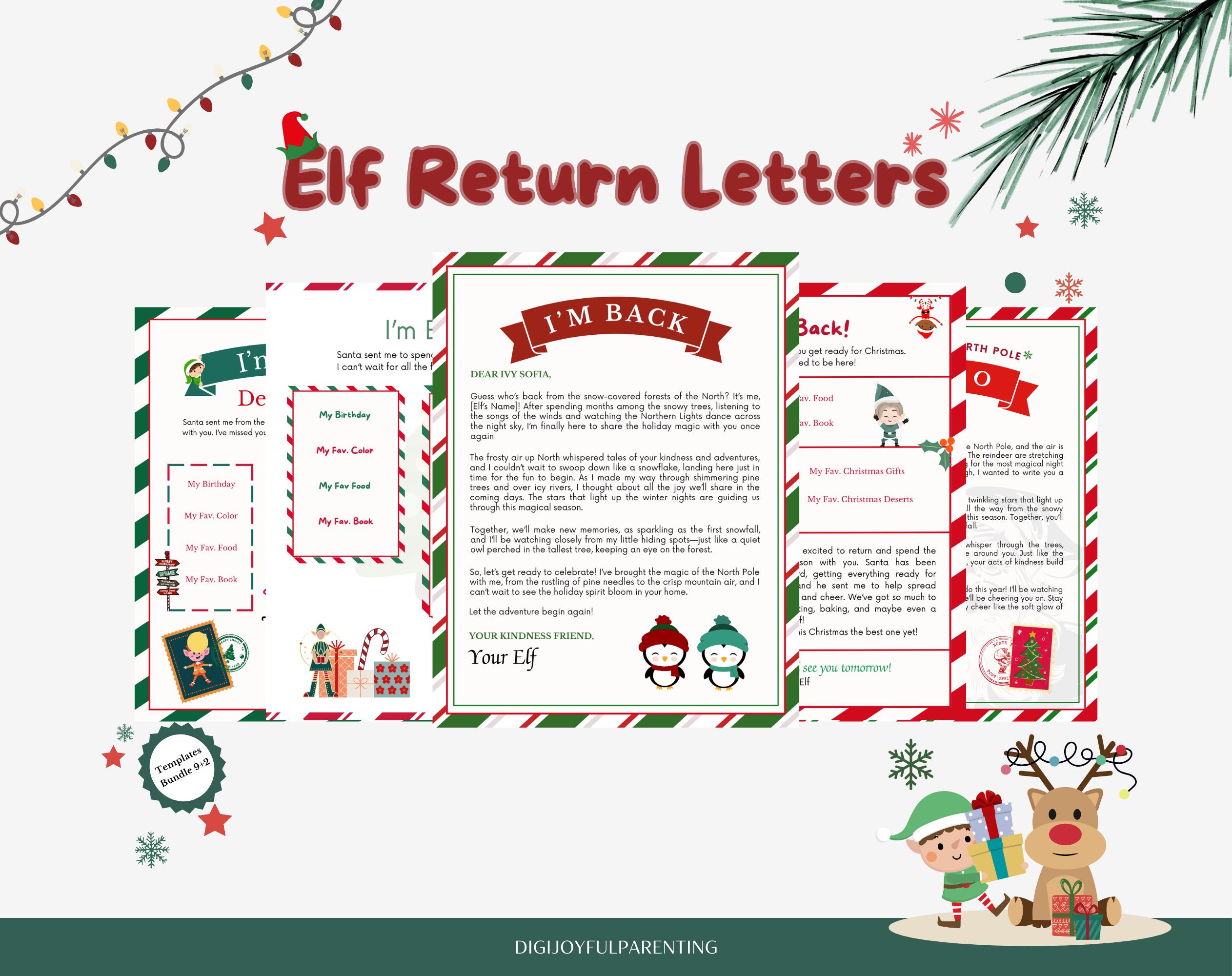 Elf Return Letters |elf Arrival Letter|elf Welcome Letter|elf on the ...