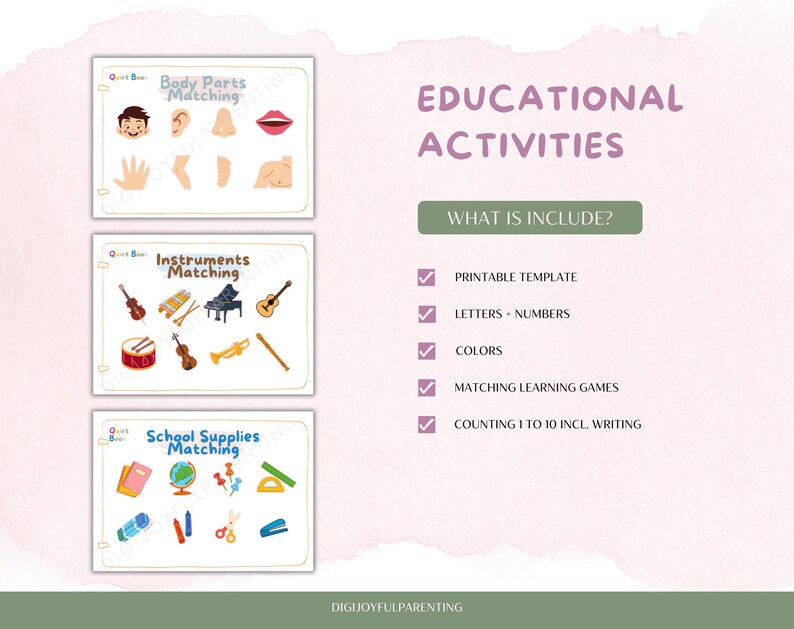 Quiet Book | Busy Book | Educational Activities | Preschool Learning ...