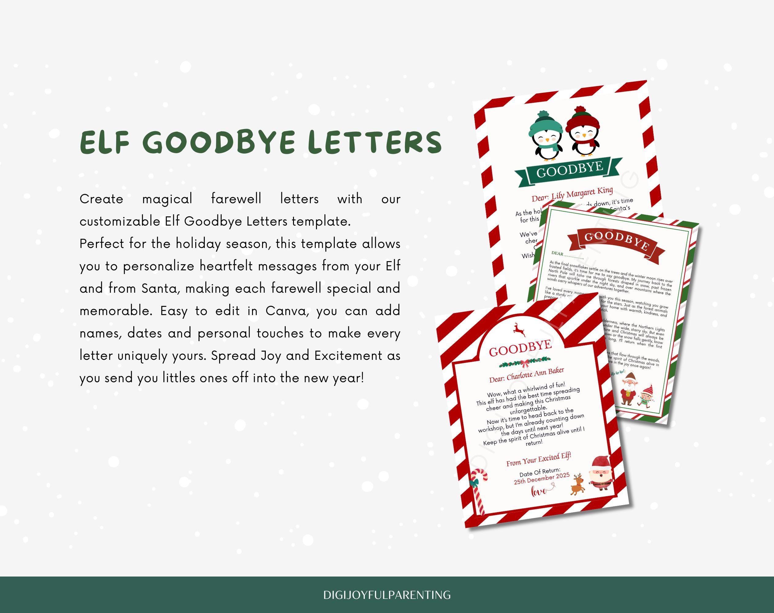 Elf Goodbye Letter|elf Letter|elf Printable|elf Departure Letter ...