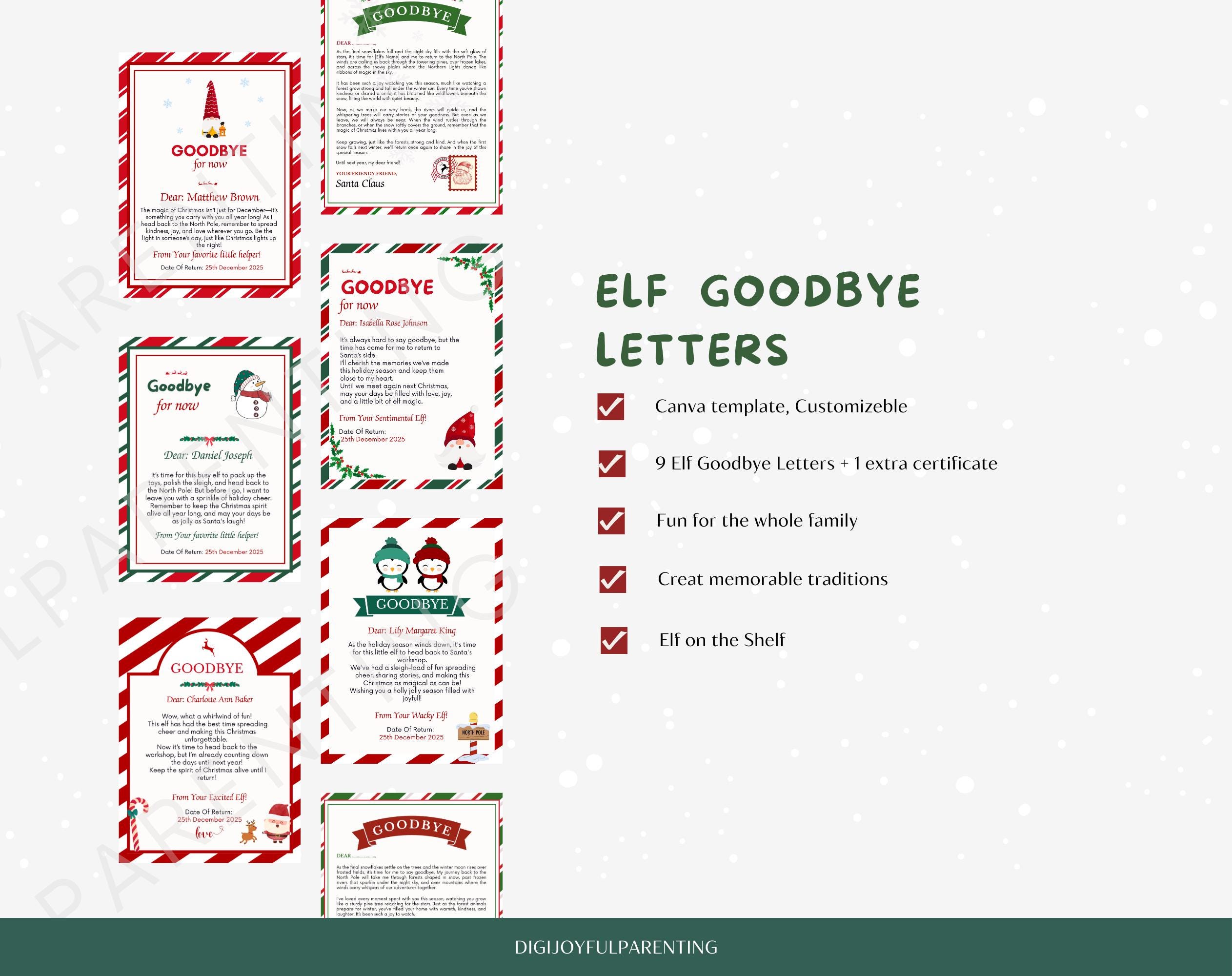Elf Goodbye Letter|elf Letter|elf Printable|elf Departure Letter ...