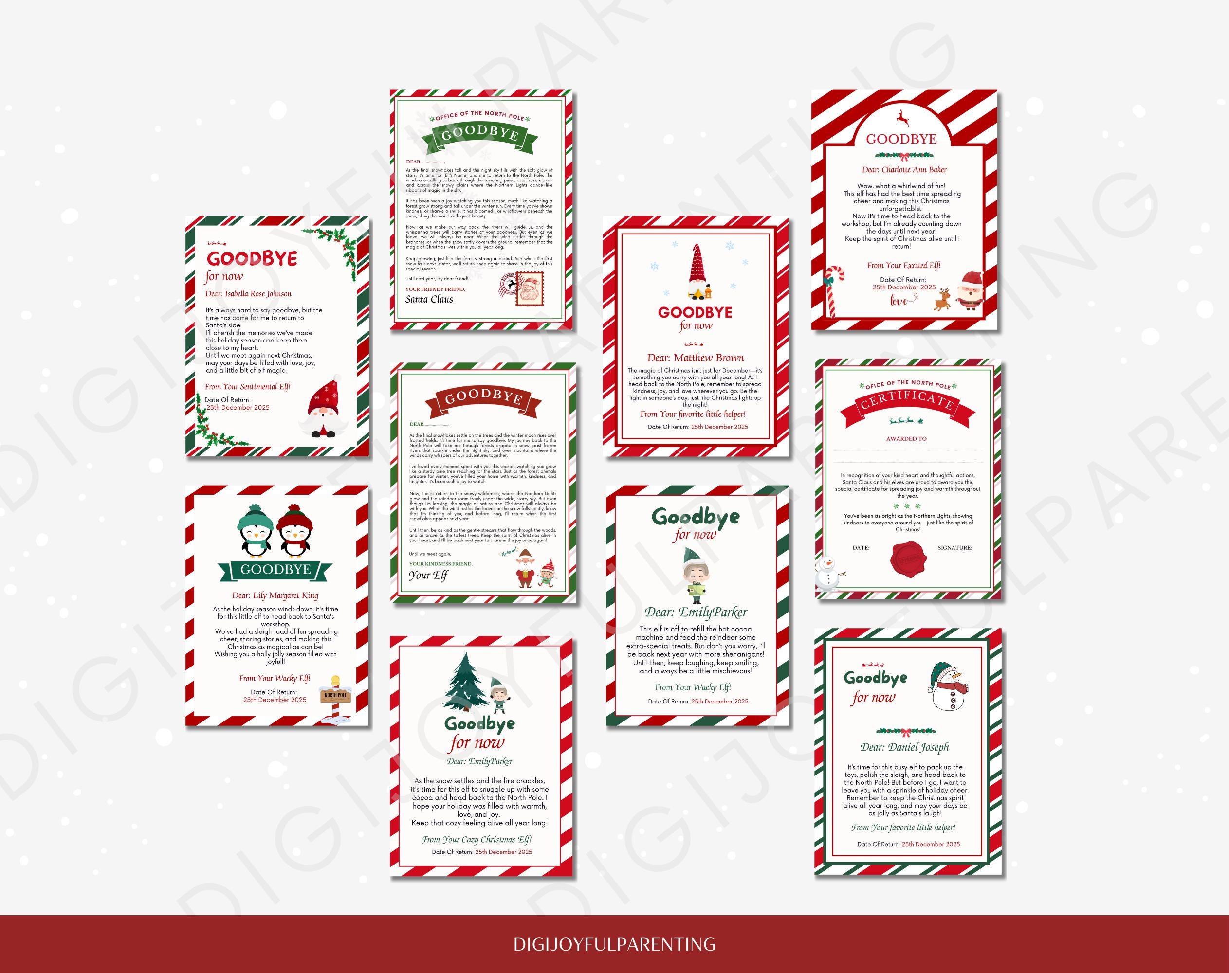 Elf Goodbye Letter|elf Letter|elf Printable|elf Departure Letter ...