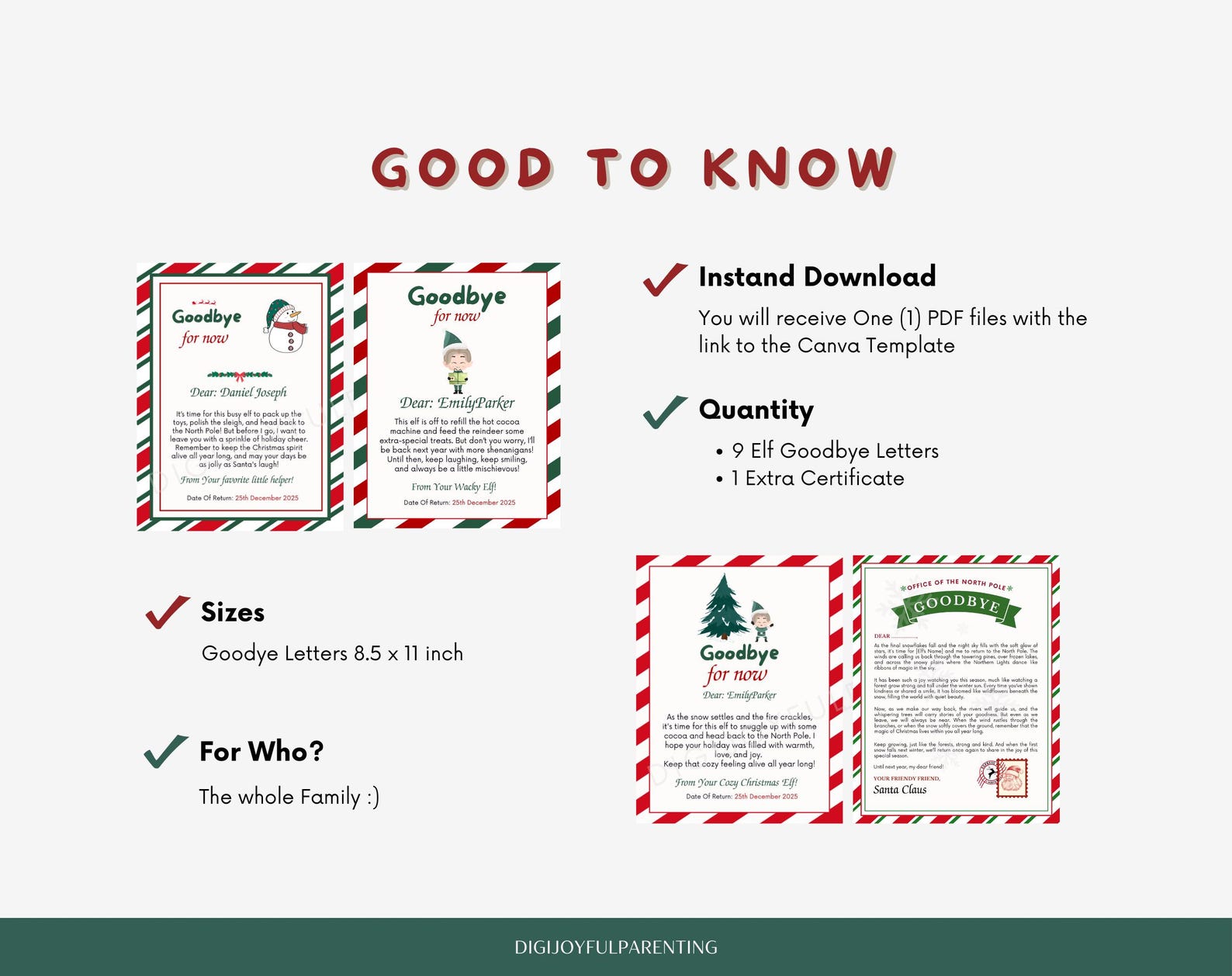 Elf Goodbye Letter|elf Letter|elf Printable|elf Departure Letter ...