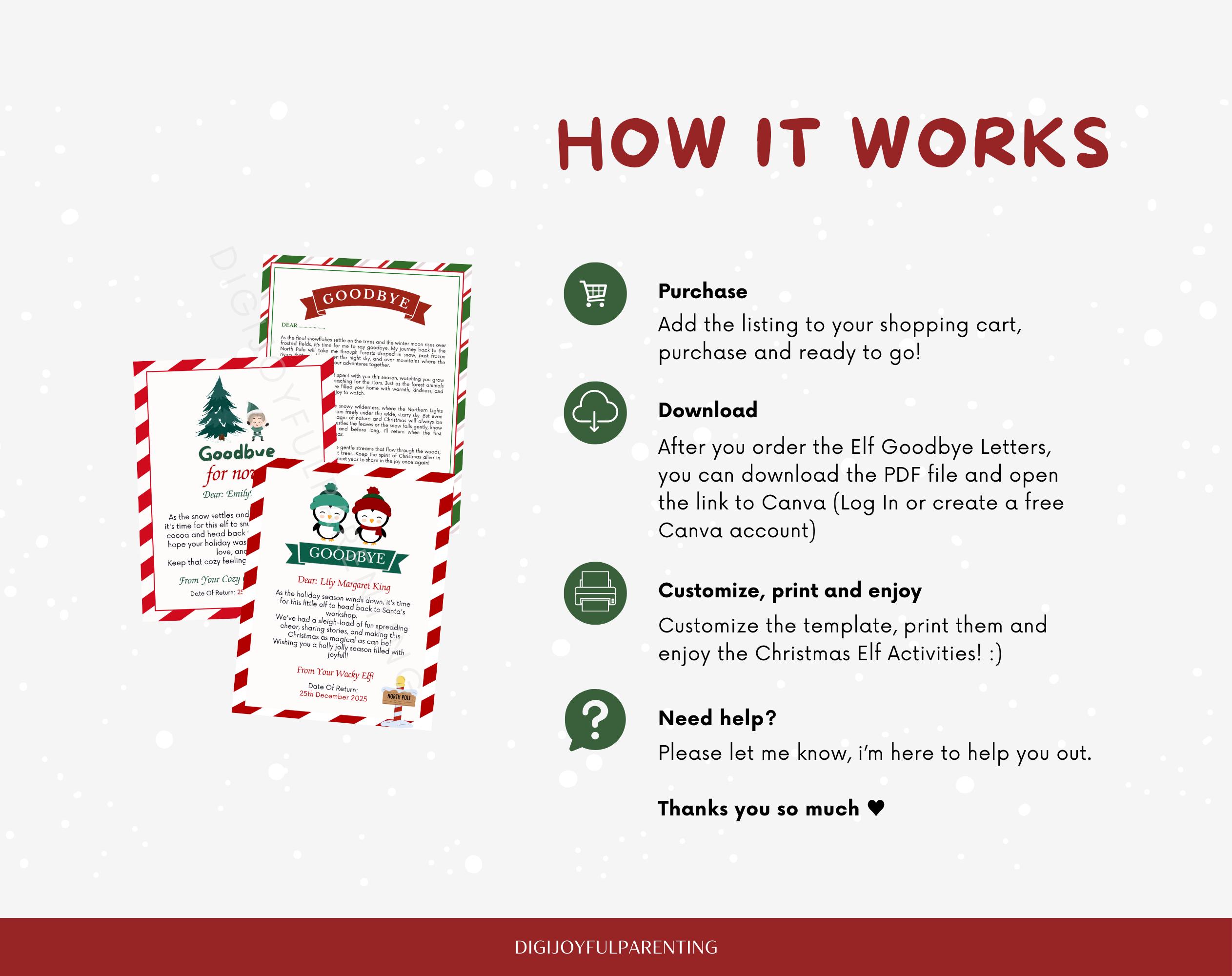 Elf Goodbye Letter|elf Letter|elf Printable|elf Departure Letter ...