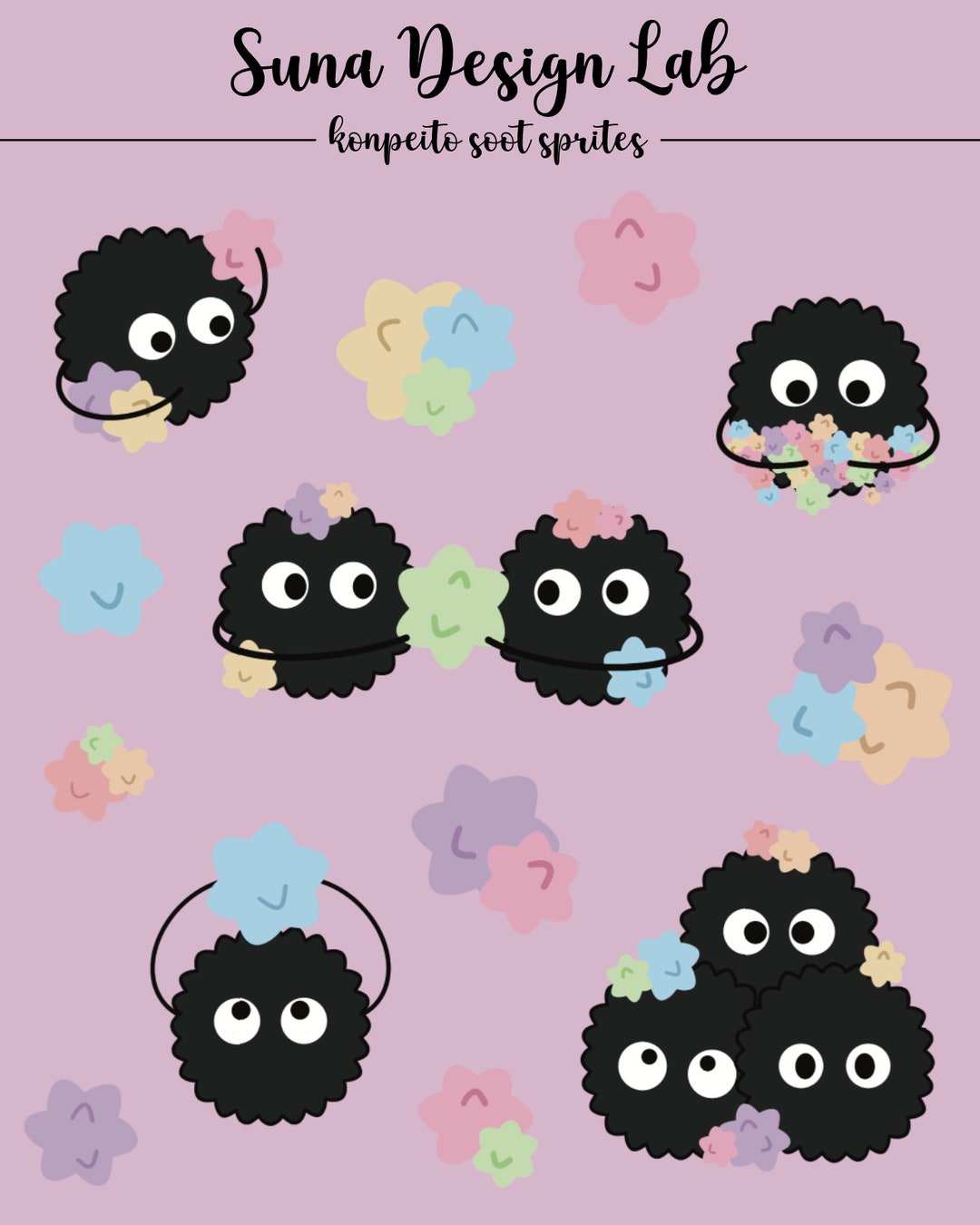 Konpeito Soot Sprites Sticker Sheet - Etsy