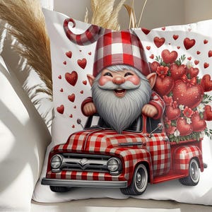 Quirky Cute Buffalo Plaid Gnome Clipart, Red Heart Gnome PNG, Rustic ...