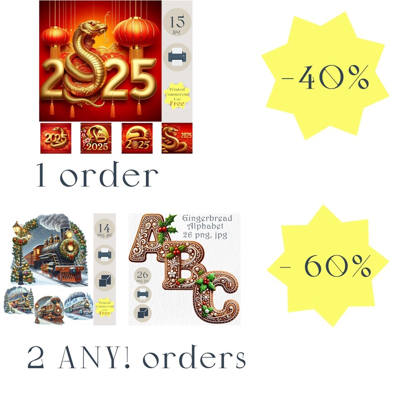 Chinese New Year Clipart Bundle. New Year 2025 Decor Kit 15 Jpg High ...