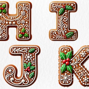 Gingerbread Alphabet Letters Clipart| Christmas Cookie-themed Alphabet ...