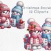 Christmas Snowmen Clipart, Winter Snowman Duo Digital Illustrations ...
