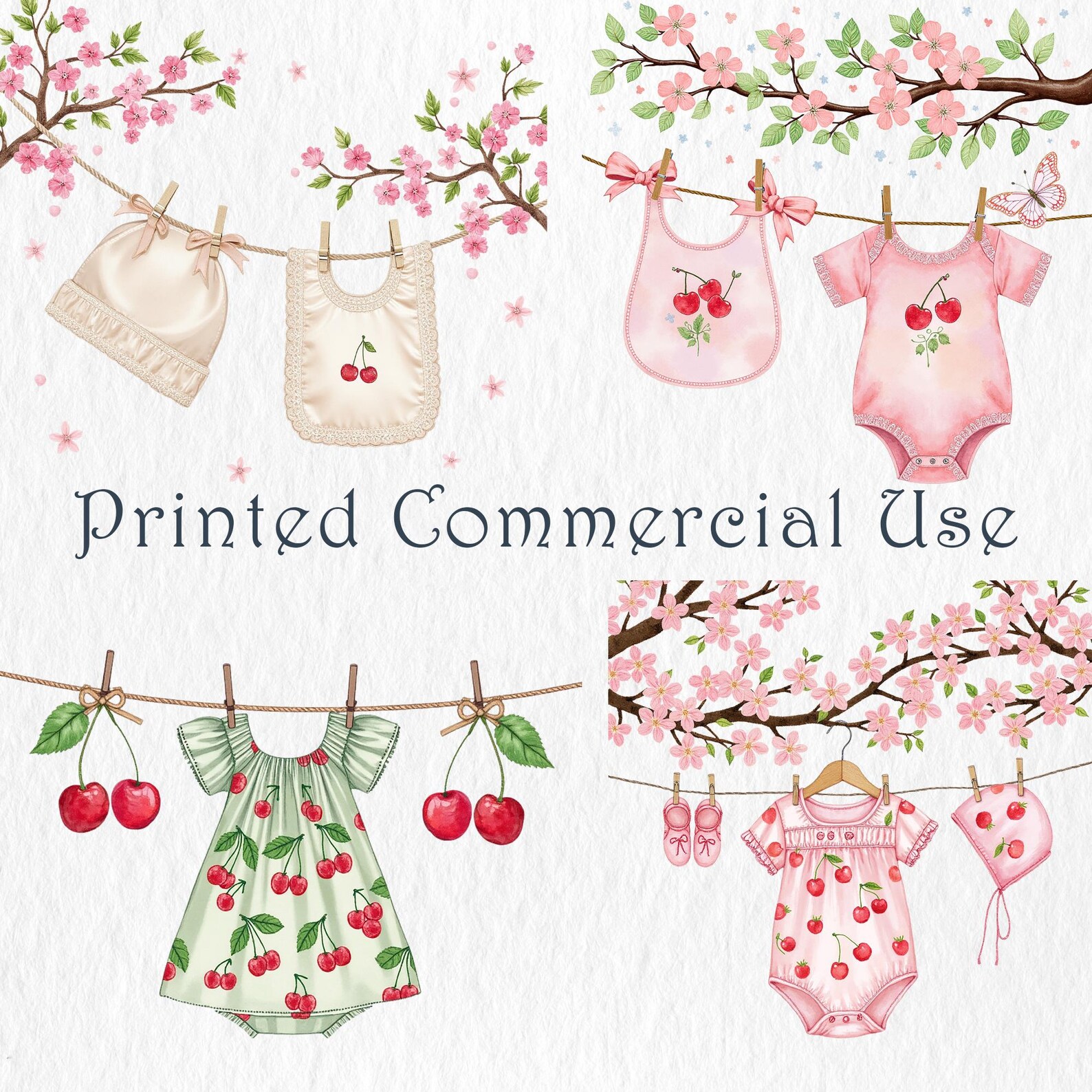 Cherry on Top. Kids Clothes Clipart Set. Sweet Berry Theme, First ...