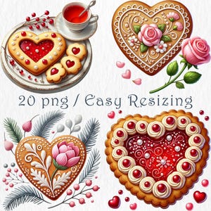 Valentine’s Day Heart Cookies Clipart – Jam, Icing, and Frosting ...