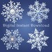 Christmas Snowflake Clipart. White Snowflakes, Moon and Crescent PNG ...