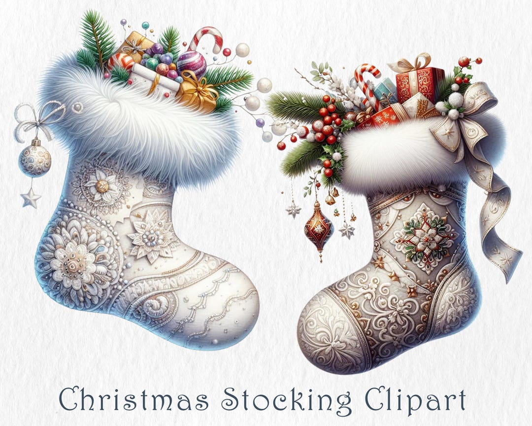 Christmas Stocking With Gifts Clipart. Perfect Holiday Stocking Stuffer ...