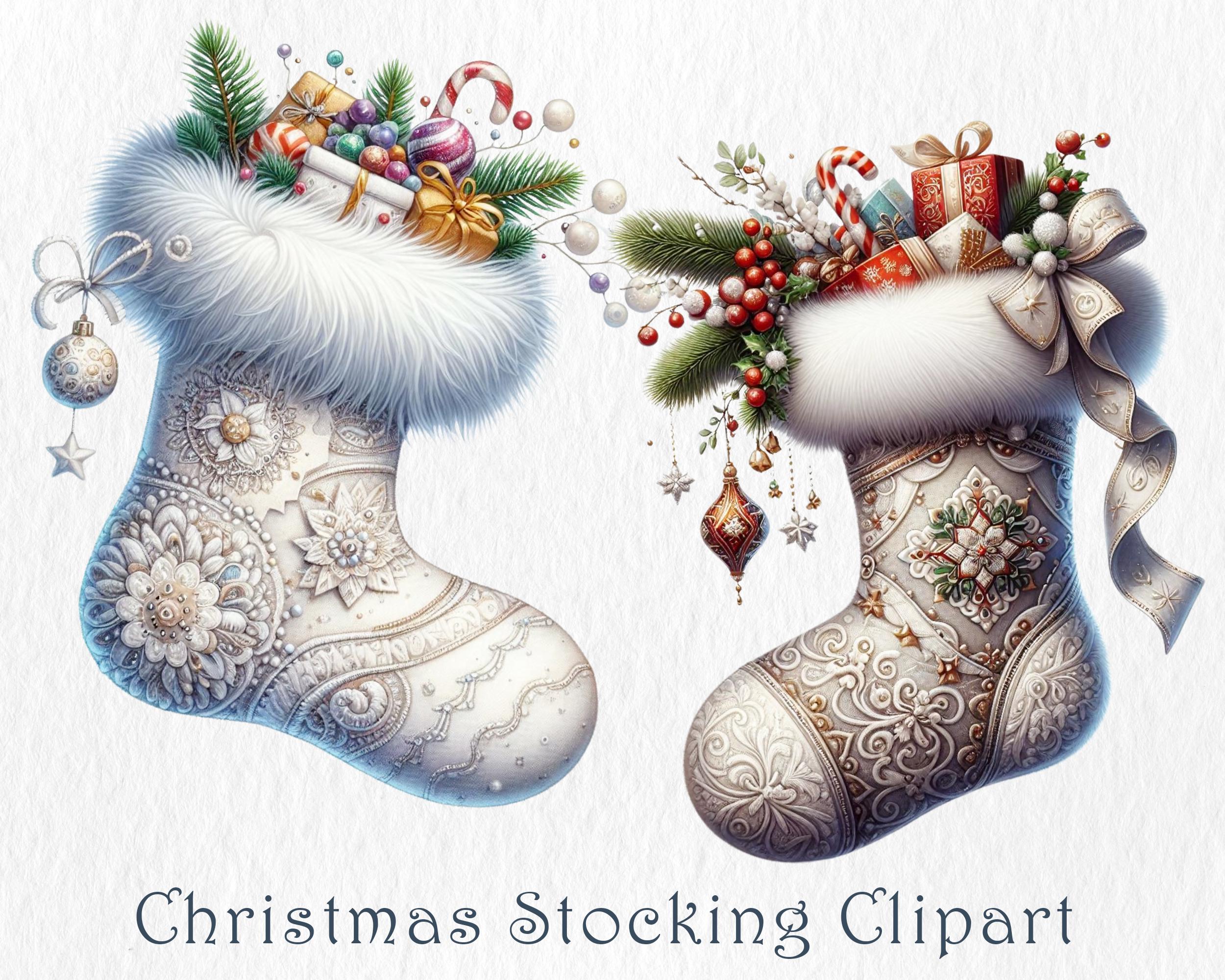 Christmas Stocking With Gifts Clipart. Perfect Holiday Stocking Stuffer ...