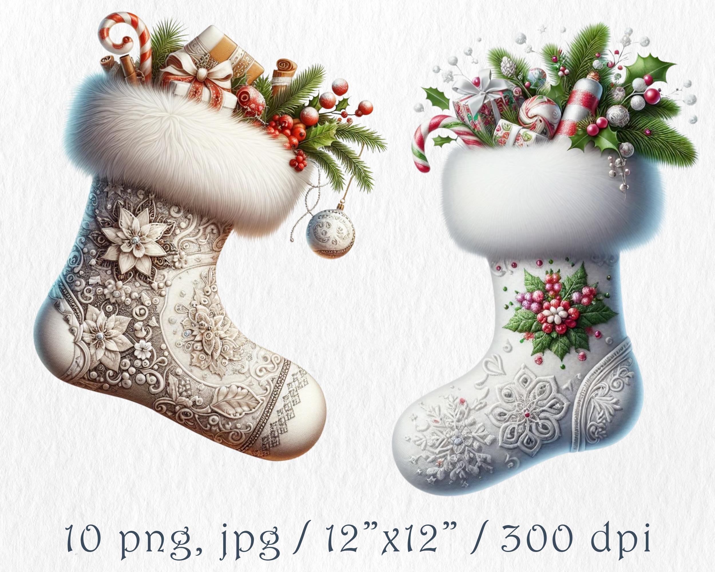 Christmas Stocking With Gifts Clipart. Perfect Holiday Stocking Stuffer ...