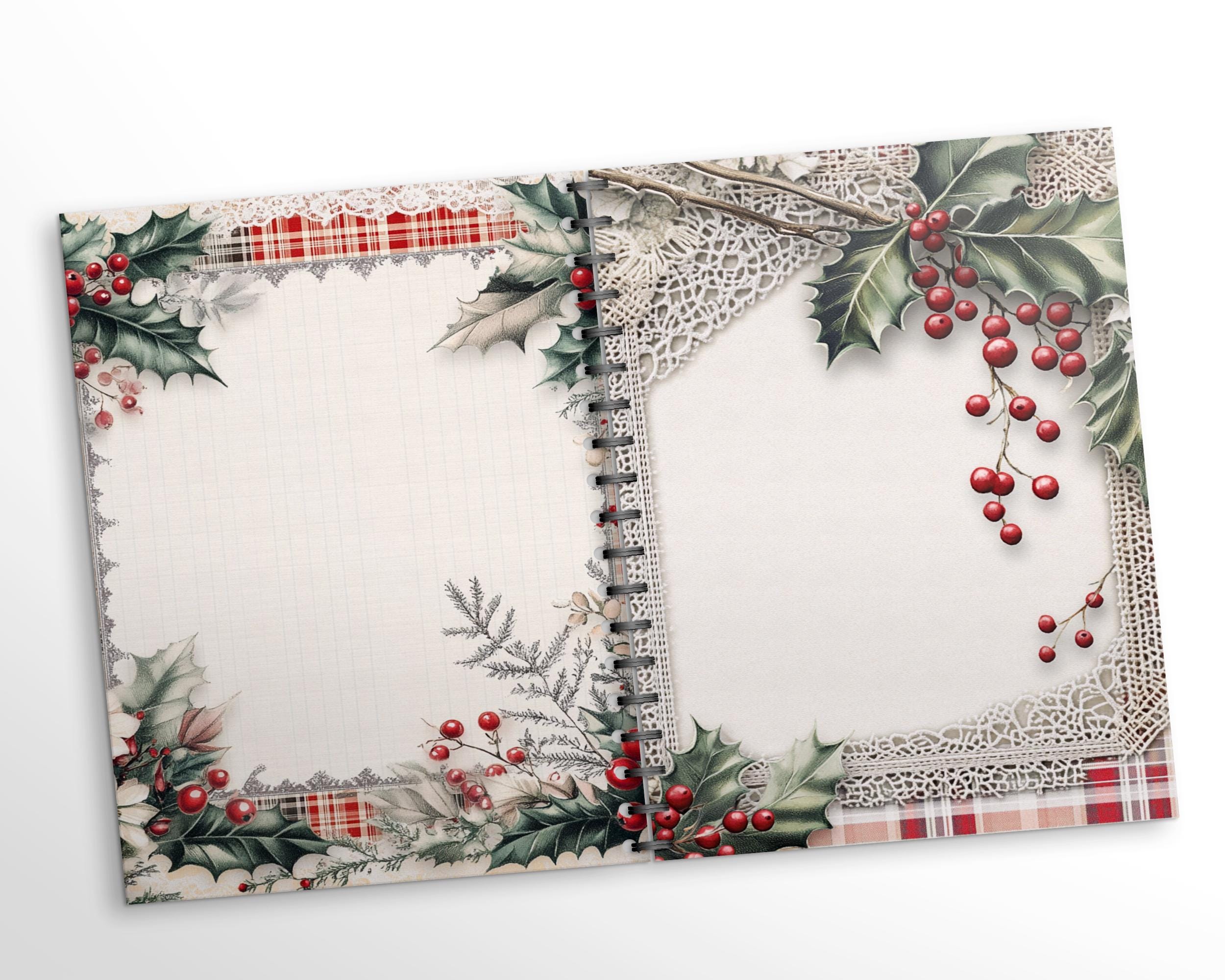 Christmas Holly Leaves Berries Printable Paper Kit, 40 Png. Vintage ...