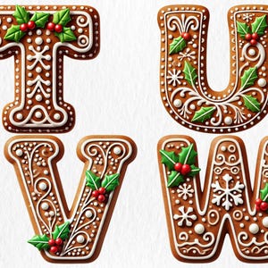 Gingerbread Alphabet Letters Clipart| Christmas Cookie-themed Alphabet ...