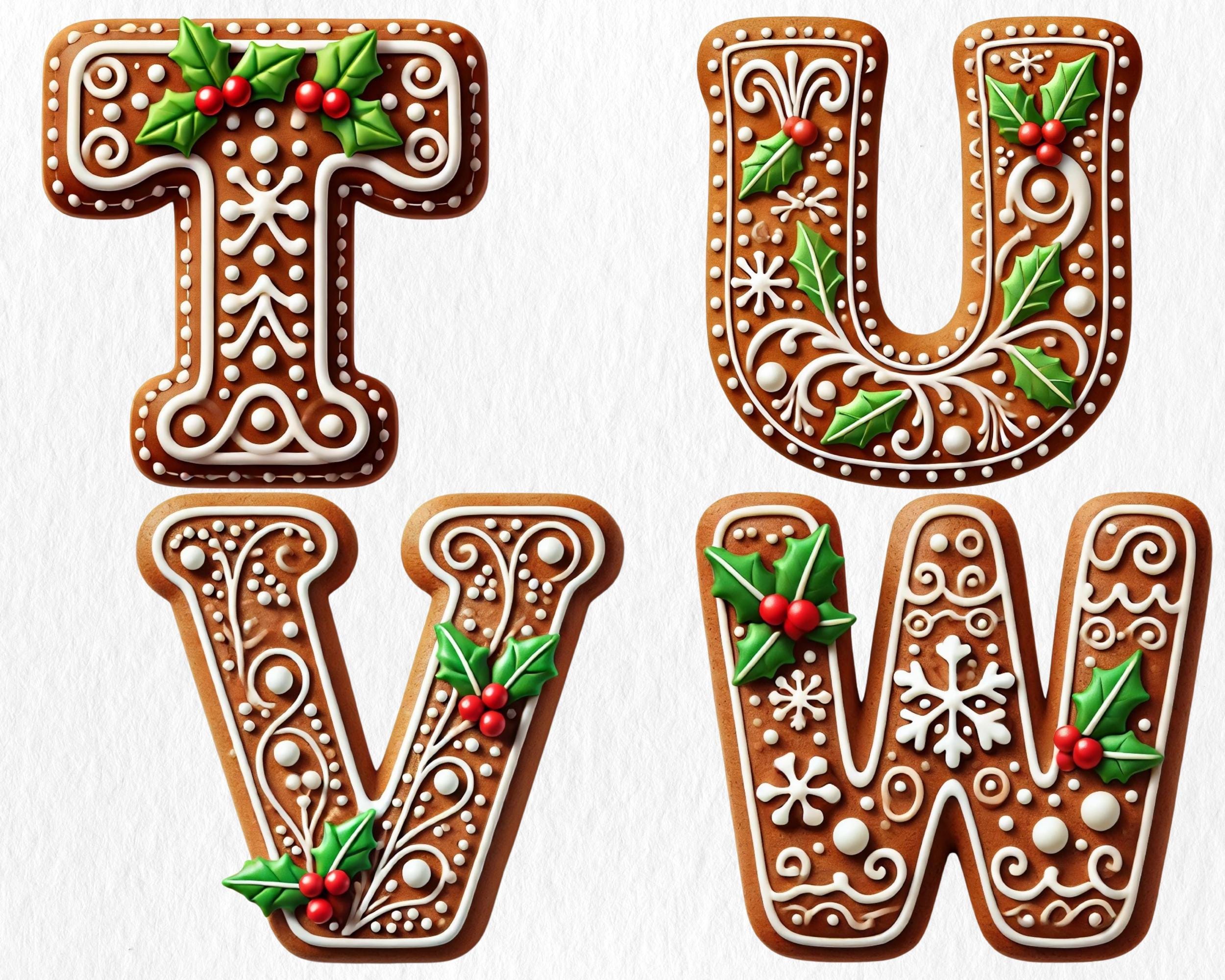 Gingerbread Alphabet Letters Clipart| Christmas Cookie-themed Alphabet ...