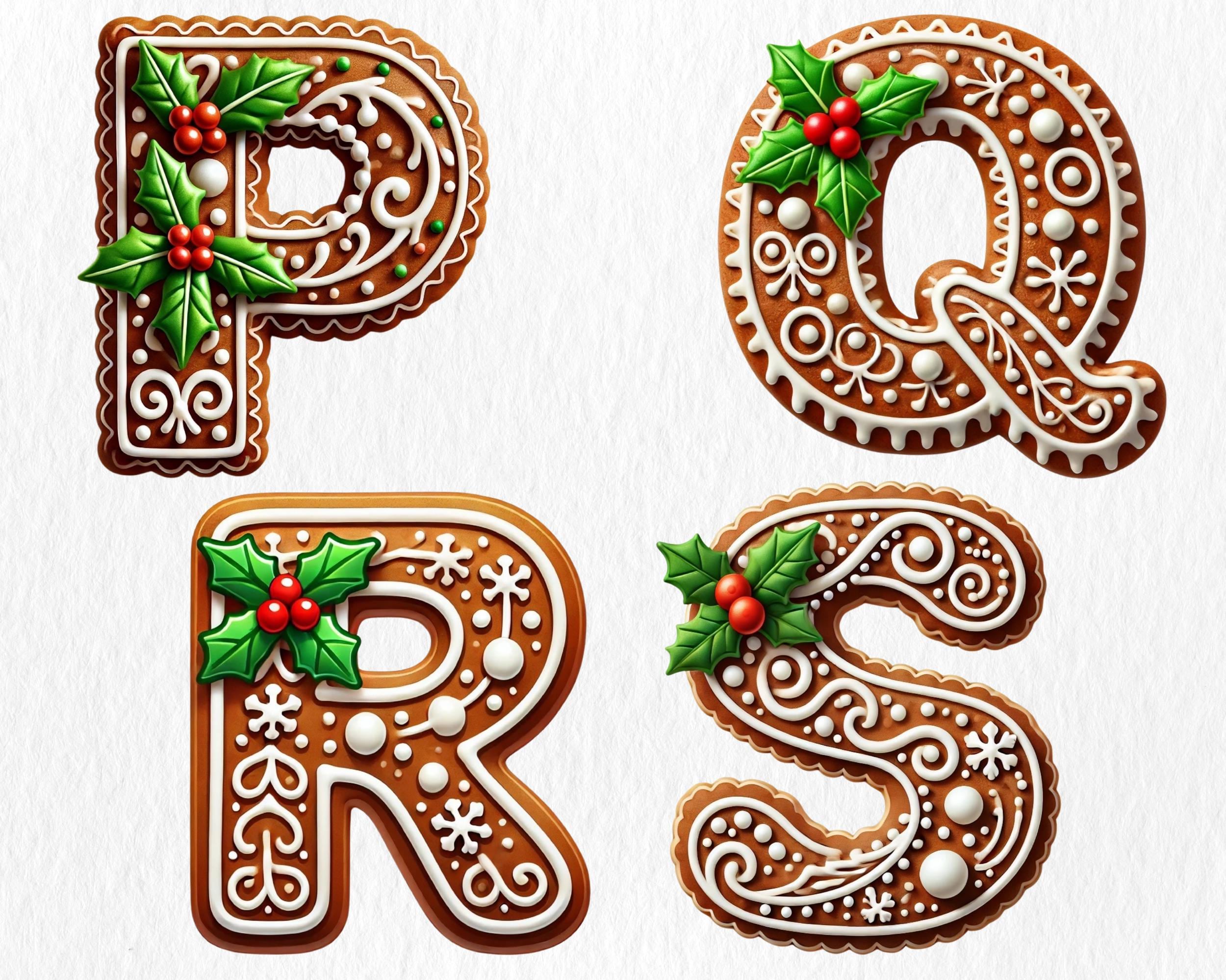 Gingerbread Alphabet Letters Clipart| Christmas Cookie-themed Alphabet ...