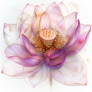 Printable Pressed Lotus Flowers. Digital Pressed Flowers Sublimation ...