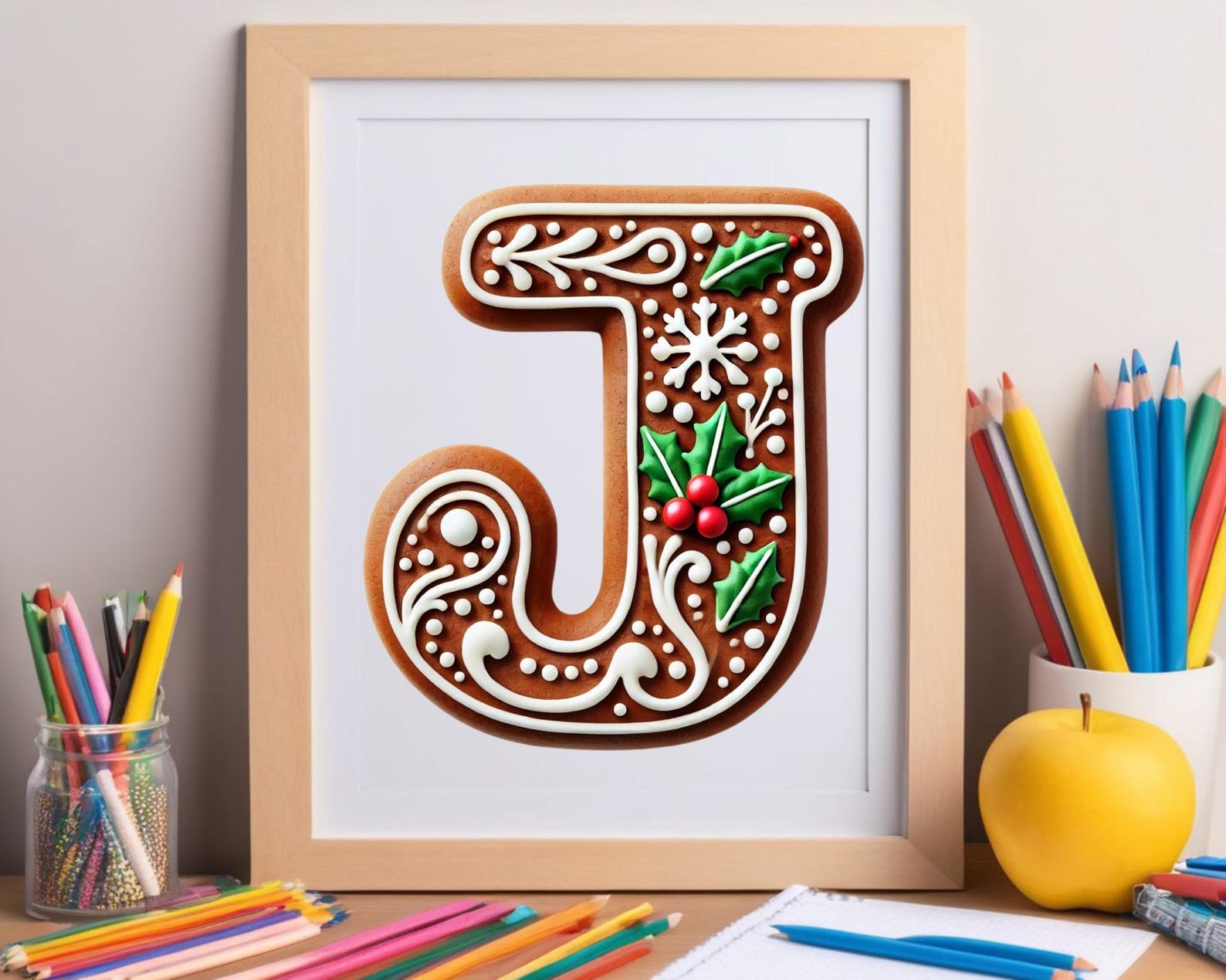 Gingerbread Alphabet Letters Clipart| Christmas Cookie-themed Alphabet ...