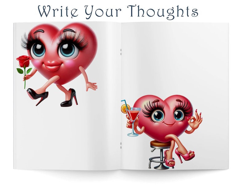 Cute Heart Girl Clipart. Valentine’s Day Heart Digital Art Bundle ...