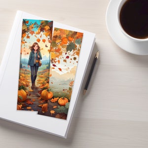 Halloween, Pumpkins, Autumn Printable Bookmark. Autumn Pumpkin Digital ...