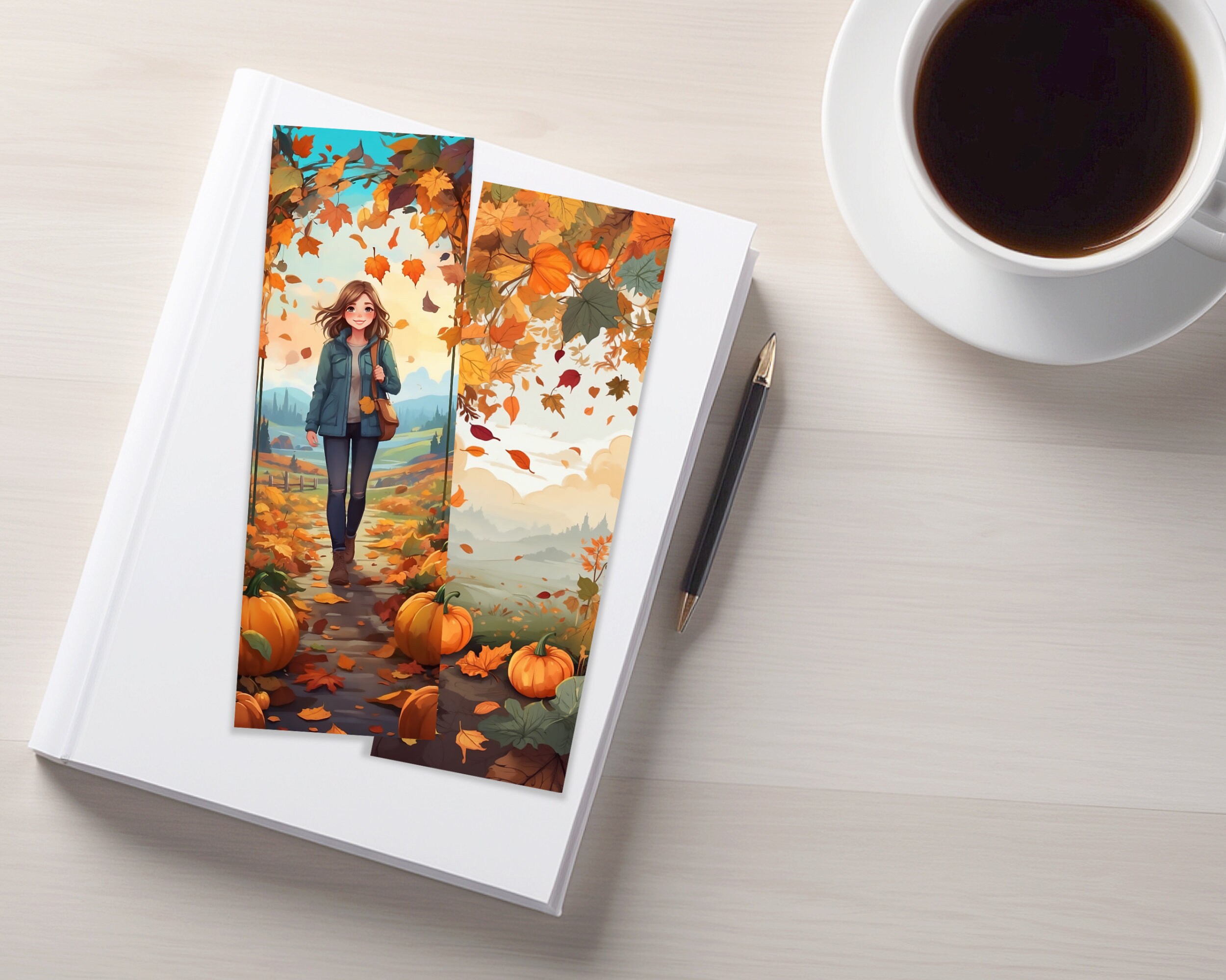 Halloween, Pumpkins, Autumn Printable Bookmark. Autumn Pumpkin Digital ...