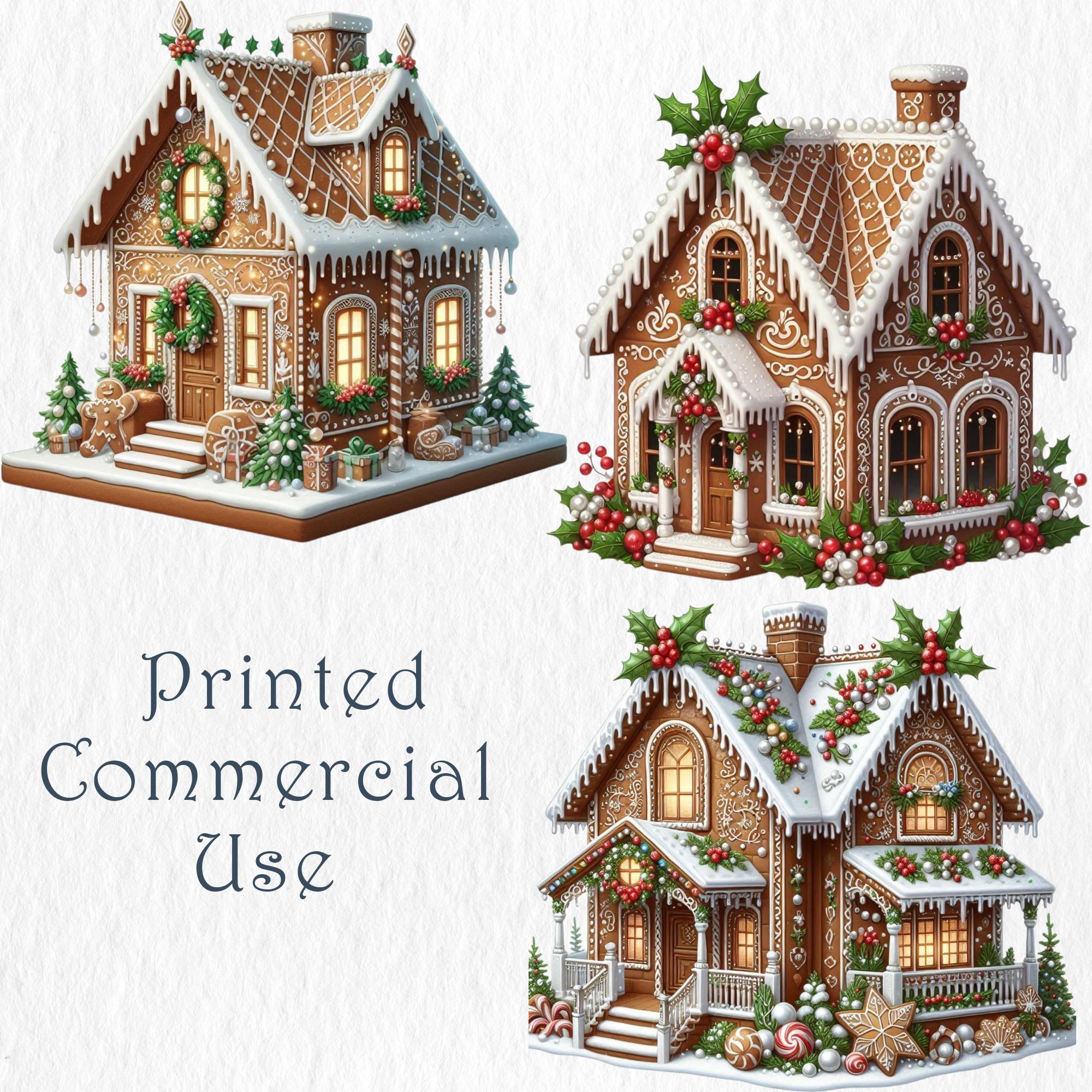 Gingerbread House Clipart. High Quality 15 PNG, JPG, Digital Download ...