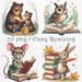 Woodland Animals With Books Clipart. Watercolor Forest Animal PNG. Cute ...