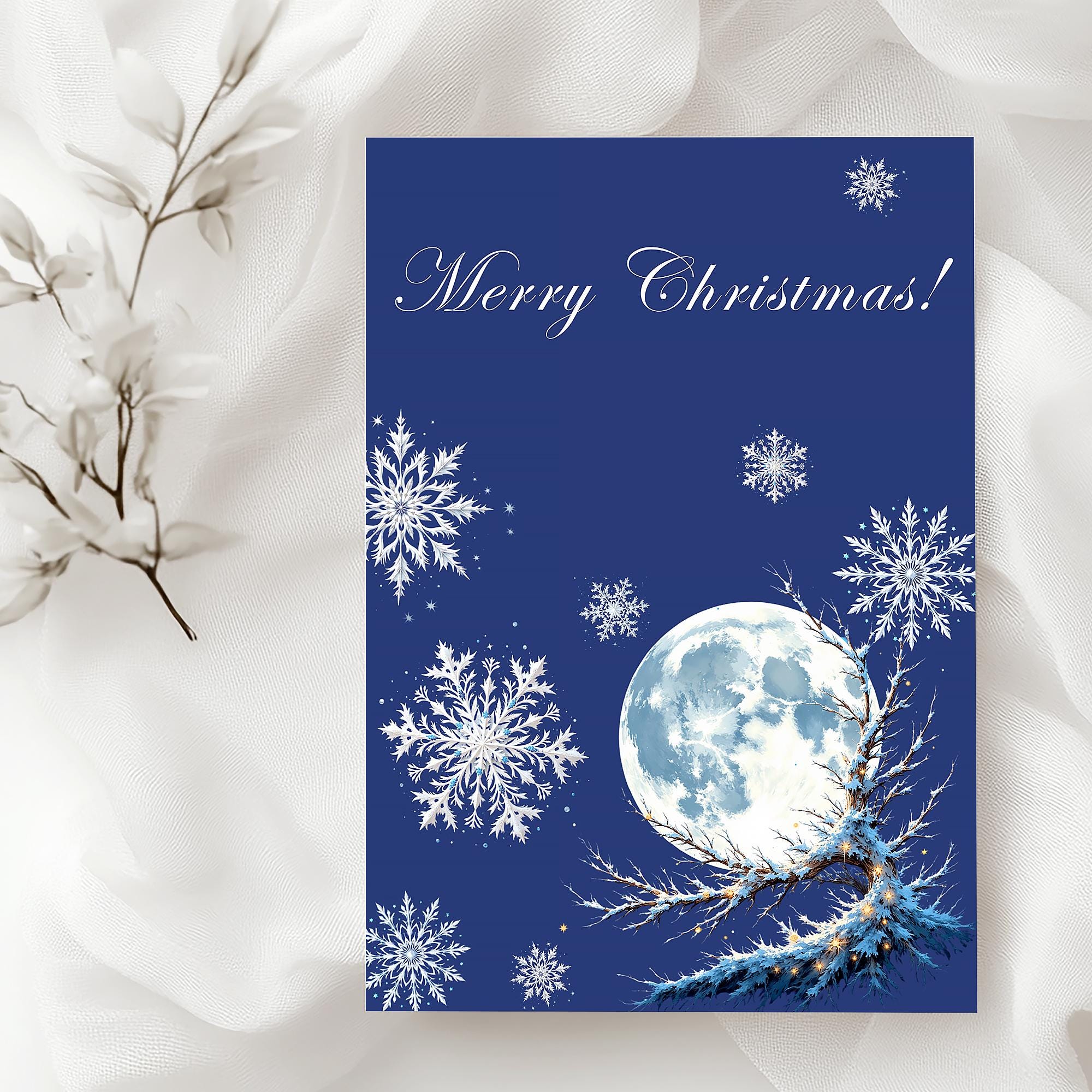 Christmas Snowflake Clipart. White Snowflakes, Moon and Crescent PNG ...