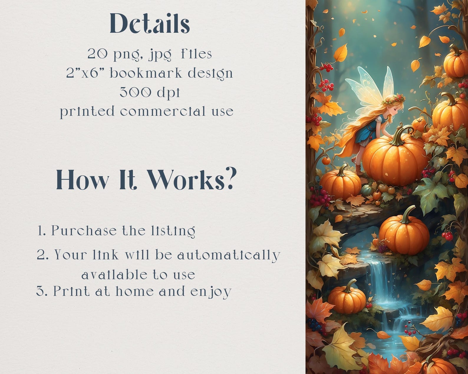 Autumn Fantasy Bookmarks Set, Cozy Fall Designs of Pumpkins, Lanterns ...