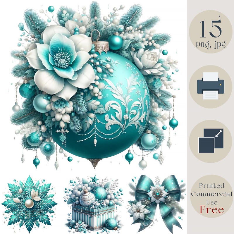 Teal Christmas Decor - Etsy