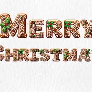Gingerbread Alphabet Letters Clipart| Christmas Cookie-themed Alphabet ...