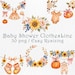 Autumn Pumpkin Baby Clothesline Clipart Set – Fall Baby Outfit PNG ...