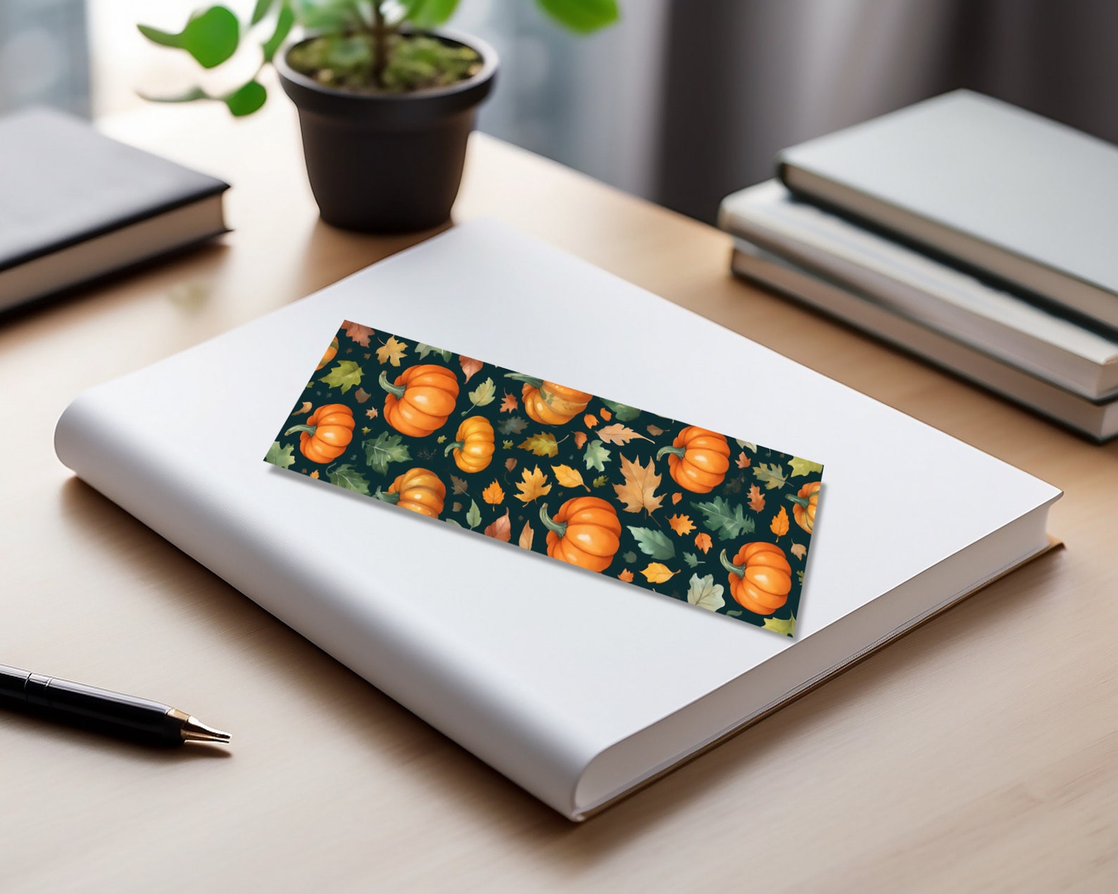 Halloween, Pumpkins, Autumn Printable Bookmark. Autumn Pumpkin Digital ...