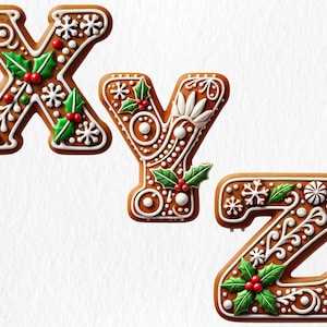 Gingerbread Alphabet Letters Clipart| Christmas Cookie-themed Alphabet ...