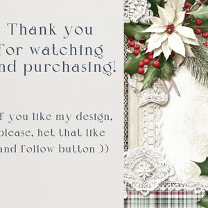 Christmas Holly Leaves Berries Printable Paper Kit, 40 Png. Vintage ...