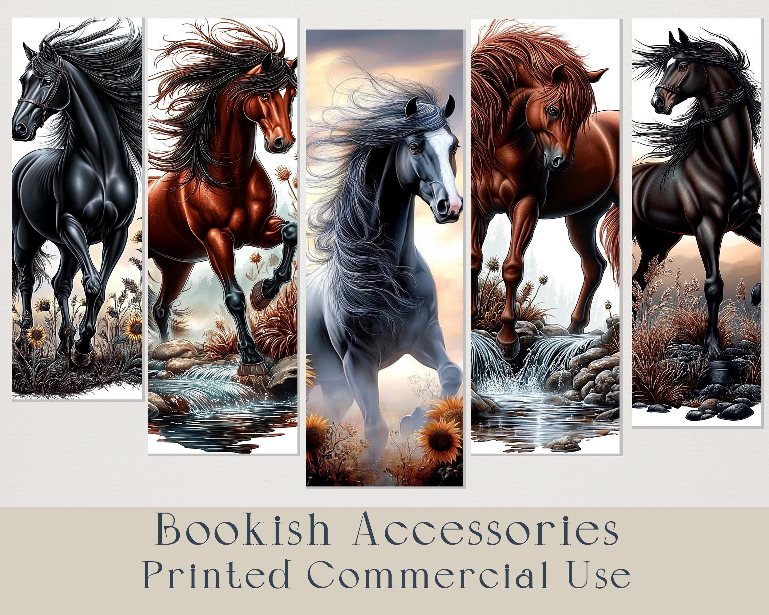 Wild Horses Bookmarks Set. Digital Printable Equestrian Art, Horse ...