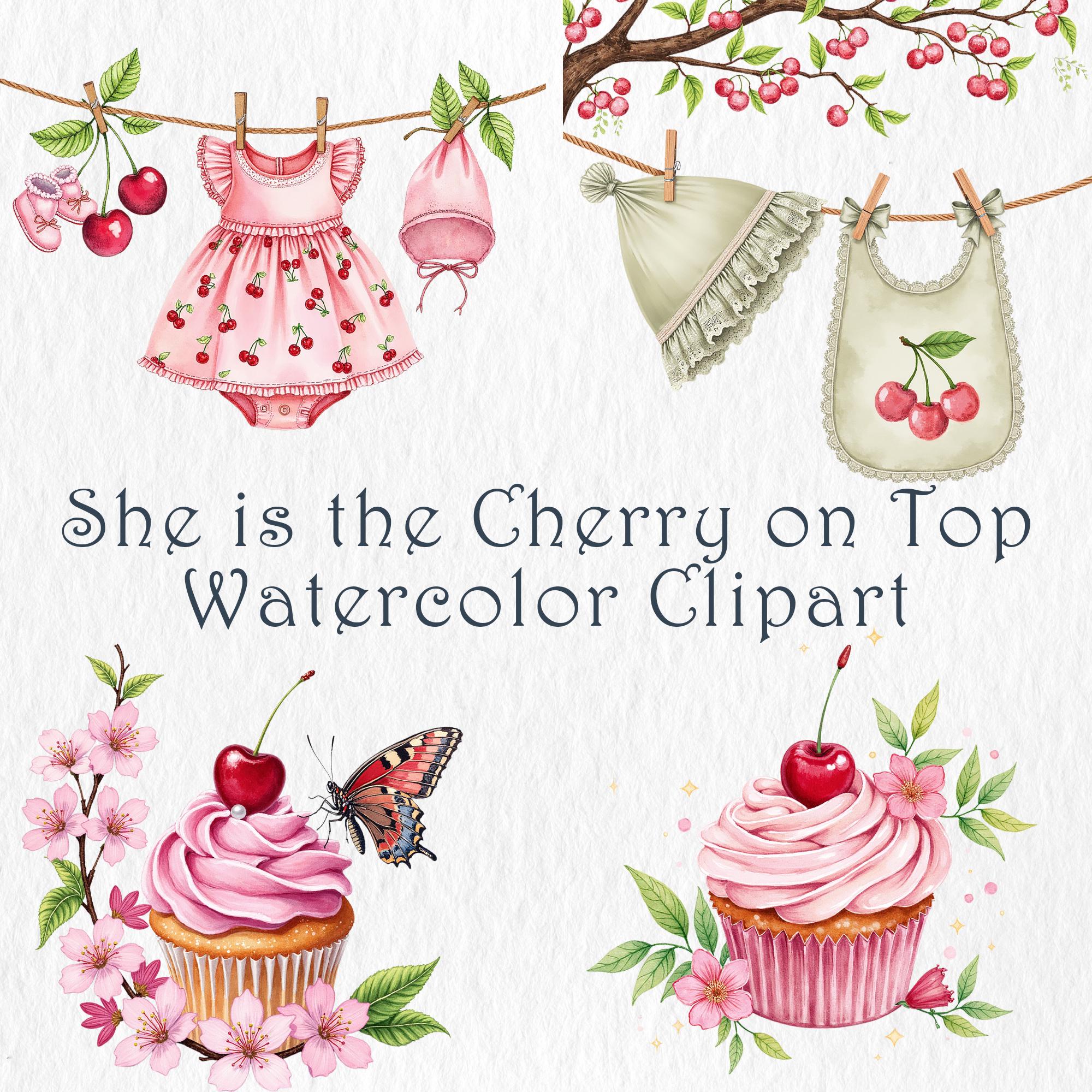 Cherry on Top. Kids Clothes Clipart Set. Sweet Berry Theme, First ...
