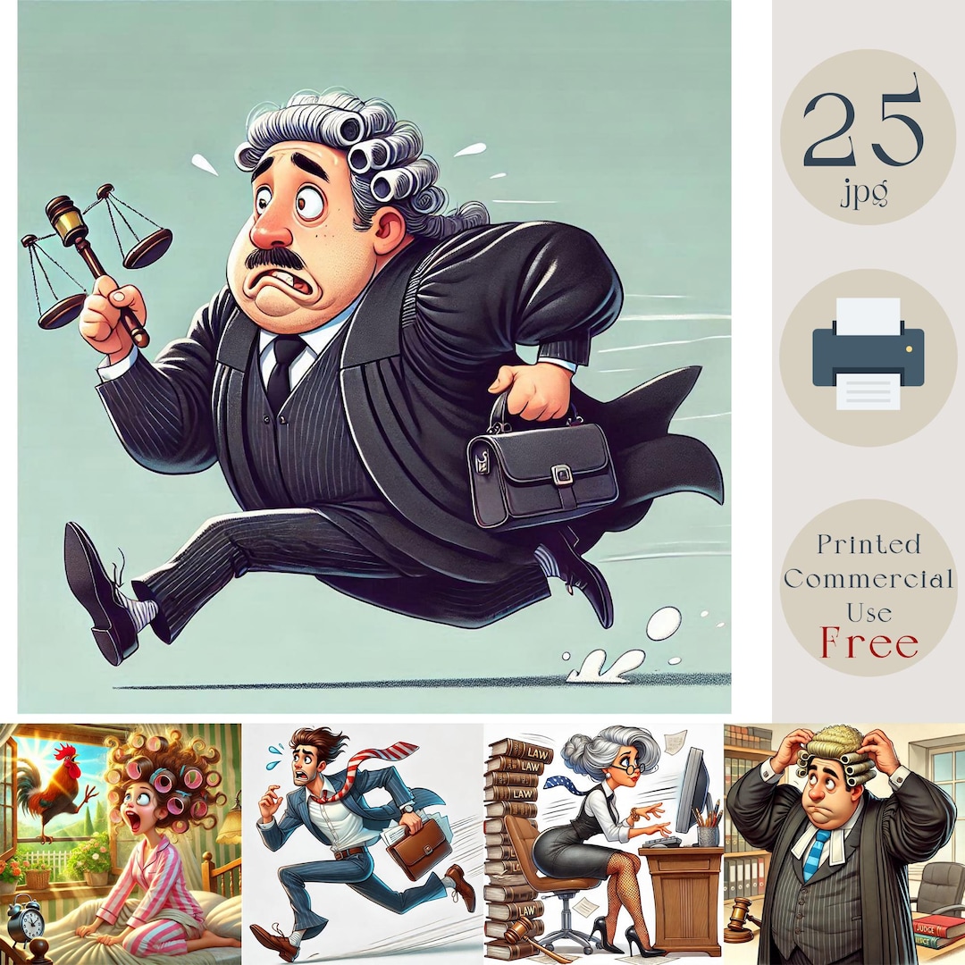 Quirky Office Lawyer Clipart. Funny Legal Worker Illustrations. Lawyer ...