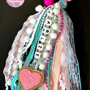 Preppy Smiley Face / Bag Tag / Personalized Gifts / Tassel Charm ...